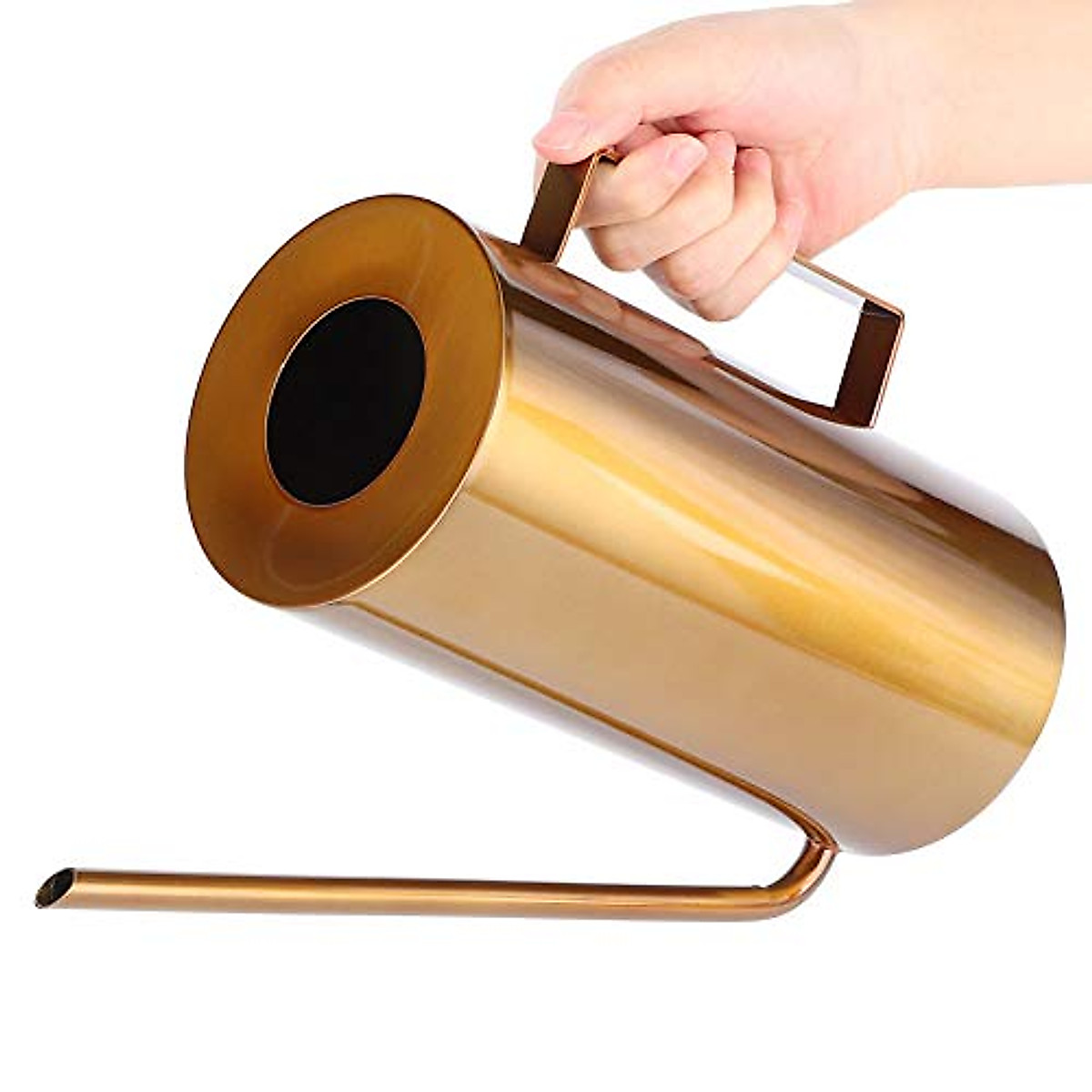 Watering Can 50oz/1.5L Stainless Steel Long Spout House Bonsai Plants Garden Pot Flower Watering Can Irrigation Tool(Gold)