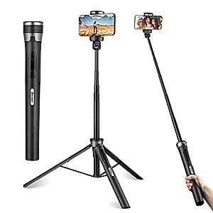 Eicaus 60'' Selfie Stick Tripod with Wireless Remote, Cell Phone Stand for Video Recording, Vlogging, Lightweight Portable Travel Tripod for iPhone, Android