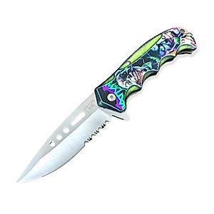 Pocket Knife Joker Super Knife Spring Assisted Open 8.5" Green Handle