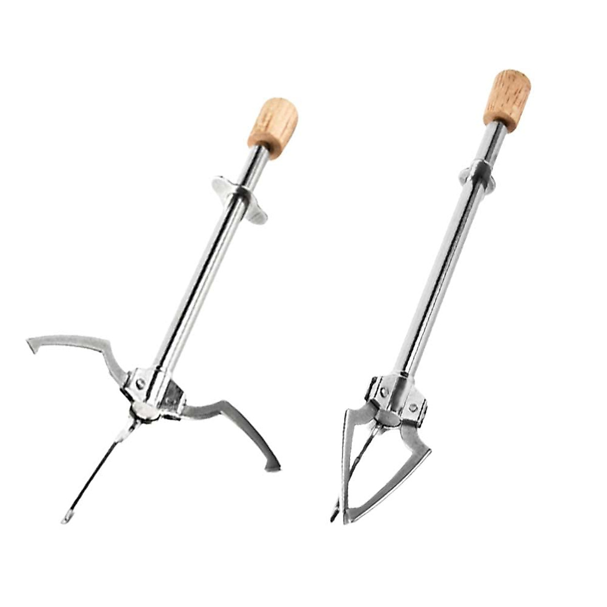 MNJKL Telescopic Ice Cube Grabber, Stainless Steel Pickle Fork, Olives Pickled Onions Utensil, Multifunctional Food Clamp with Non-Slip Handle