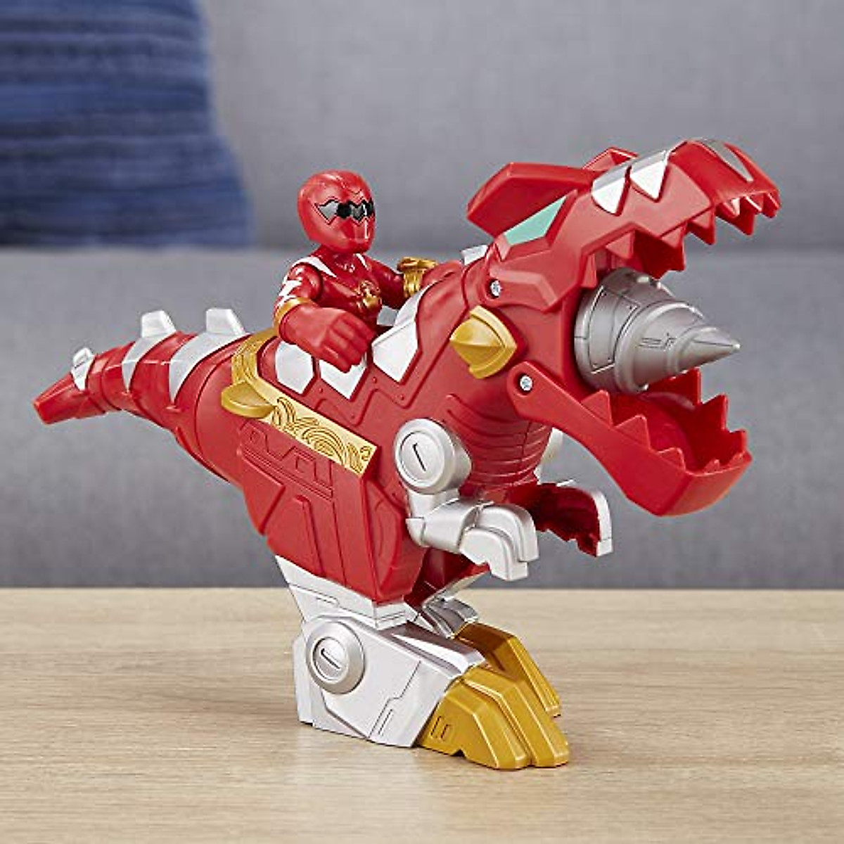 Playskool Heroes Power Rangers Red Ranger & T-Rex Zord 2 Pack, 3" Action Figure & Zord Set, Collectible Toys for Kids Ages 3 & Up