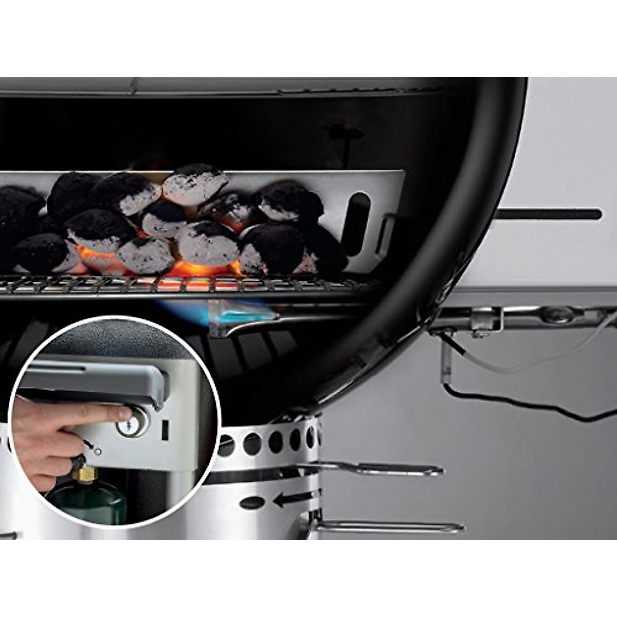 Weber Performer Deluxe Charcoal Grill, 22-Inch, Touch-N-Go Gas Ignition System, Copper