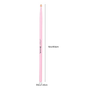 MILISTEN 2 Pairs Pink Maple Percussion Drum Sticks Maple Wood Drumsticks Non Slip Drum Sticks Wood Tip Maplewood Drumstick for Kids Students and Adults