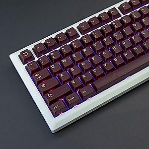 GEKUCAP Custom Keycaps, 121 Keys Red Translucent Keycaps, Double Shot ABS Keycaps, Cherry Profile Keycaps Set for Gaming Keyboard Cherry MX Switches Mechanical Keyboard 61/87/104/108 (Red)