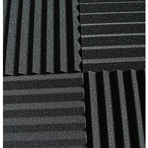 96 Pack Acoustic Foam Panel Wedge Studio Soundproofing Wall Tiles Black 12" X 12" X 1"
