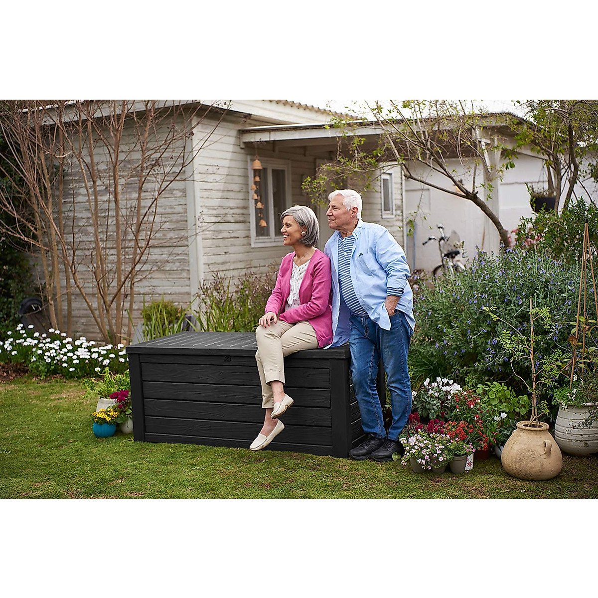 Keter Westwood 150 Gallon Storage Bench Solana 70 Gallon Storage Bench