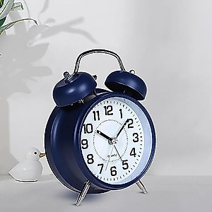 Digital Alarm Clock,Alarm Clock for Bedroom Alarm Clocks 3" Twin Bell Alarm Clock - Loud Alarm with Backlight - Great for Heavy Sleepers - Battery Operated Quartz Analog Clock Bedside Clock ( Color :