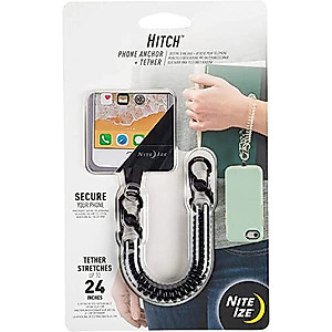 Nite Ize Hitch Plus Tether - Phone Case Anchor and Tether for Drop Protection - Black (HPAT-01-R7)