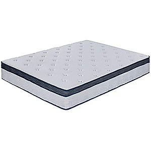 Olee Sleep 12 Inch Euro Top Gel Memory Foam Spring Hybrid Mattress Full, Mid Night, Mattress In a Box, King