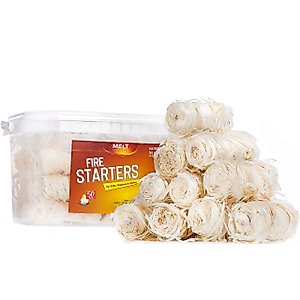 Fire Starter Rolls, 50 Rolls - Fire Starters for Campfires, Grill, Outdoor Fire Pit, Fireplace, BBQ - Fire Starter Kit, Water Resistant & Odorless - Camping Accessories