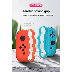FENGCHUANG Grips for NS Switch Fitness Boxing,Handles for Switch Boxing,Fitness Boxing Hand Grip for Switch,2 Packs (Blue and Red)
