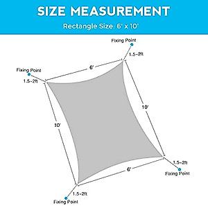 LAUREL CANYON 6' x 10' Sun Shade Sail Rectangle UV Bloack Patio Canopy for Outdoor Lawn Garden, Yellow Color