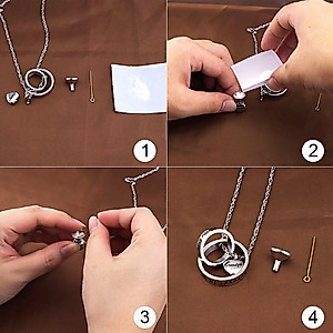 XIUDA Urn Necklace for Ashes No Longer by My Side, Forever in My Heart Carved Locket Cremated Ashes Necklace