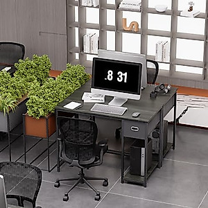 Pamray 32 Inch Computer Desk with Monitor Stand Small Home Office Desks with Non-Woven Storage Drawer for Bedroom Study Table Writing and Work Desk