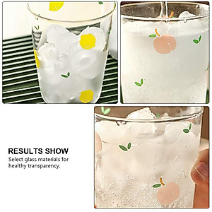 DOITOOL 4pcs Clear Beverage Glasses Drinking Glasses Set Fruit Pattern Juice Glasses Vintage Juice Glasses for Drinks Water Juice Beer Cocktail Home Bar Use Random Style