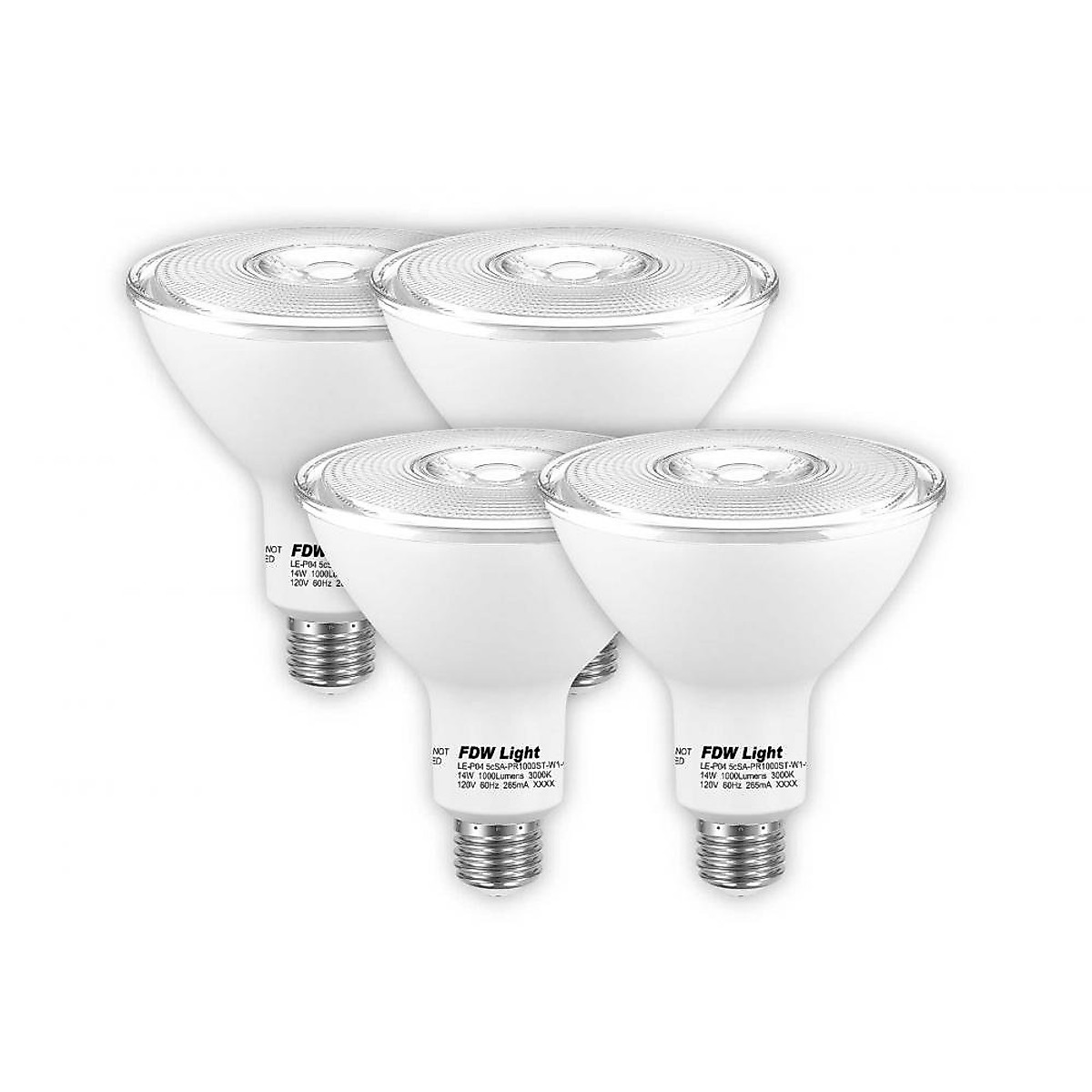 FDW PAR38 LED Bulb, 14W (90W Equivalent), 3000K (Soft White), 1000 lumens, CRI 90+, Flood Light Bulb Medium Base (E26), Energy Star Non-Dimmable Great for Kitchen, Bedroom, Patio (4 Pack)