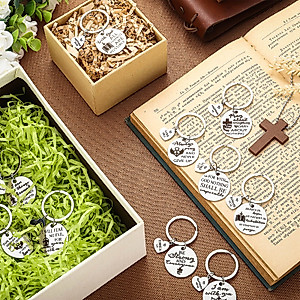 Sinmoe 20 Pieces Christian Keychains for Women Bible Verse Keychain Christian Gift for Women Faith Religious Keychains for Women Men Christian Inspirational Keychains Easter Prayer Christian Keyring
