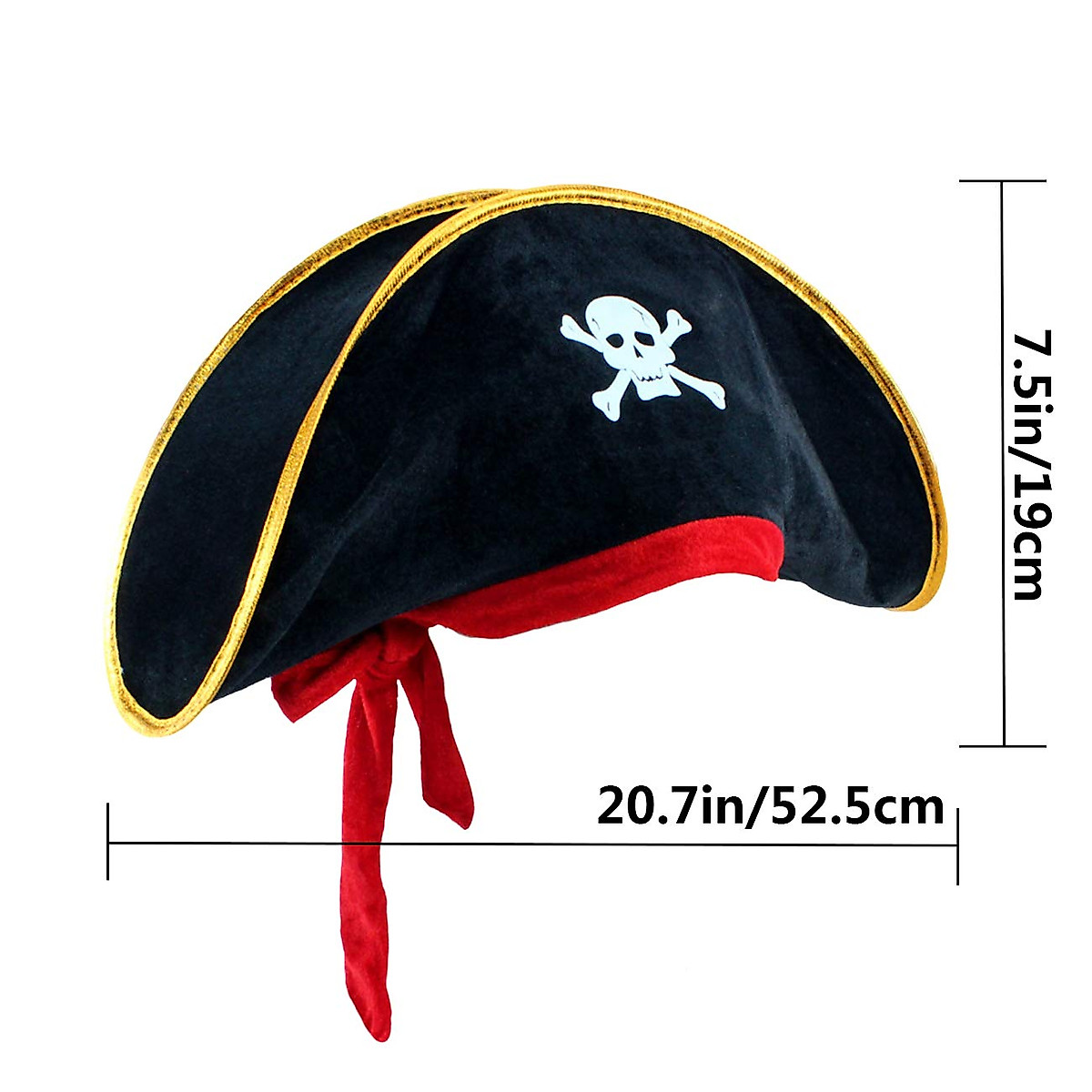 M&G House Halloween Adult and Kid's Party Pirate Hats Caribbean Pirate Hat Cap - 2 Pieces Black