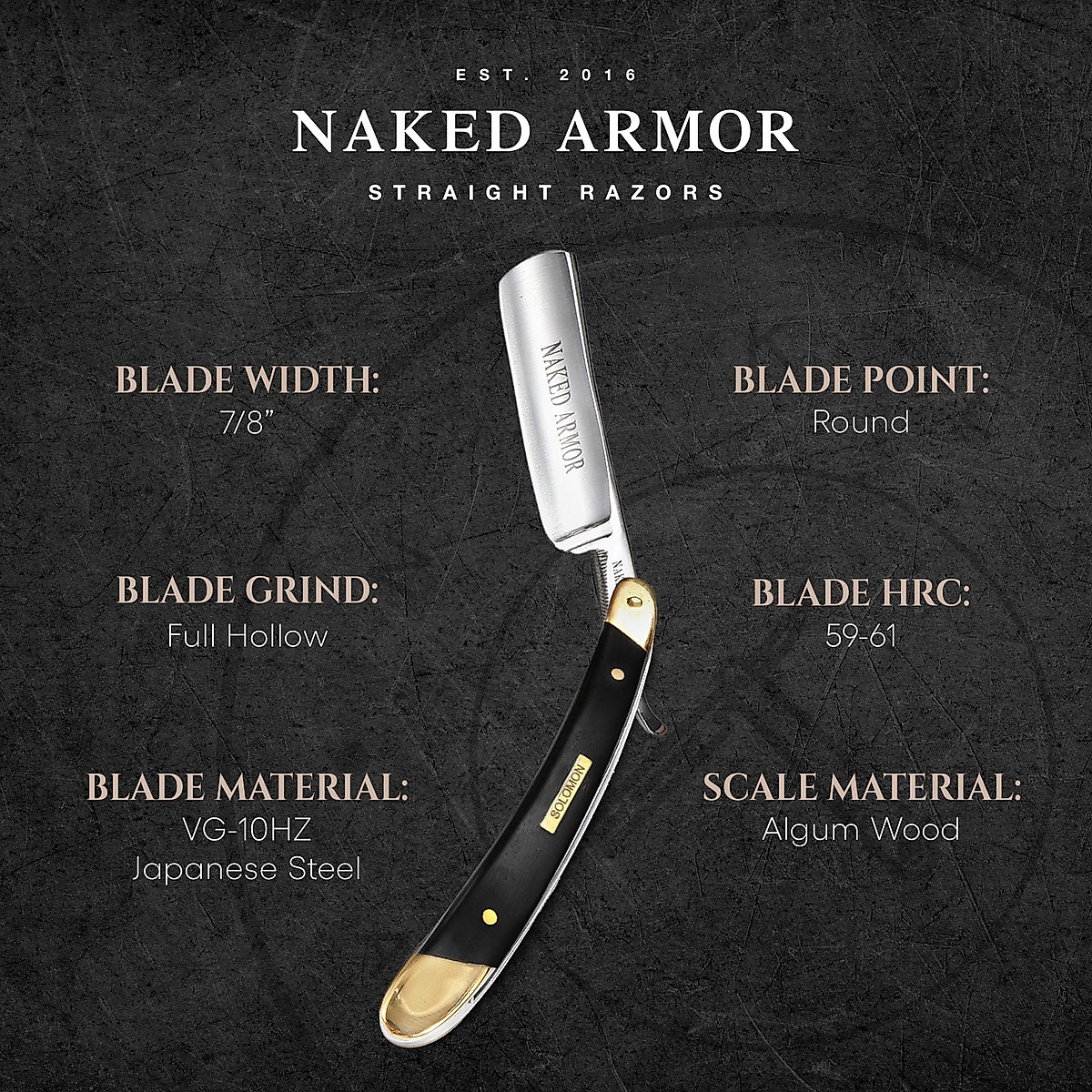 Best Straight Razor Set - Shave Ready Straight Razor Kit, Solid Straight Razor Shaver, Biblical Wood Straight Razor, Japanese Steel, Mens Straight Razor, Best Gifts For Men (Black)