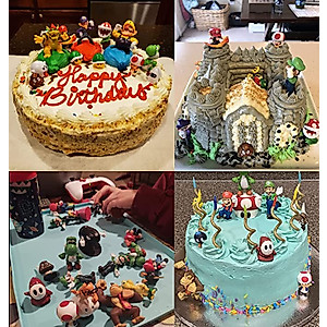 BYDIEJ Mario Action FiguresToys – Mario and Luigi Action Figures Toy Set of 1-3'' Mario Luigi Yoshi Garage Kit Decorations Toy (6pcs)