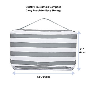 Suessie Shopping Cart Cover and High Chair Cover with Bolster Support Pillow, Gray and White Stripe with Cushion