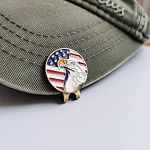 Eshan Magnetic Golf Hat Clips Ball Marker Holder (10 Pack, Bronze) for Golf Gloves Hats Bags Caps Visor Belt