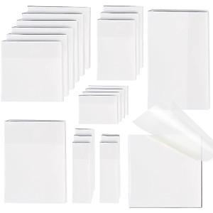 [1000 PCS] Transparent Sticky Notes, 6 Sizes Clear Sticky Notes Pads, Waterproof Self-Adhesive Translucent Sticky Notes for Annotating Books, See Through Sticky Notes for School & Office
