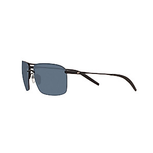 Costa Del Mar Mens Skimmer Rectangular Sunglasses, Matte Black/Grey Polarized-580P, 62 mm