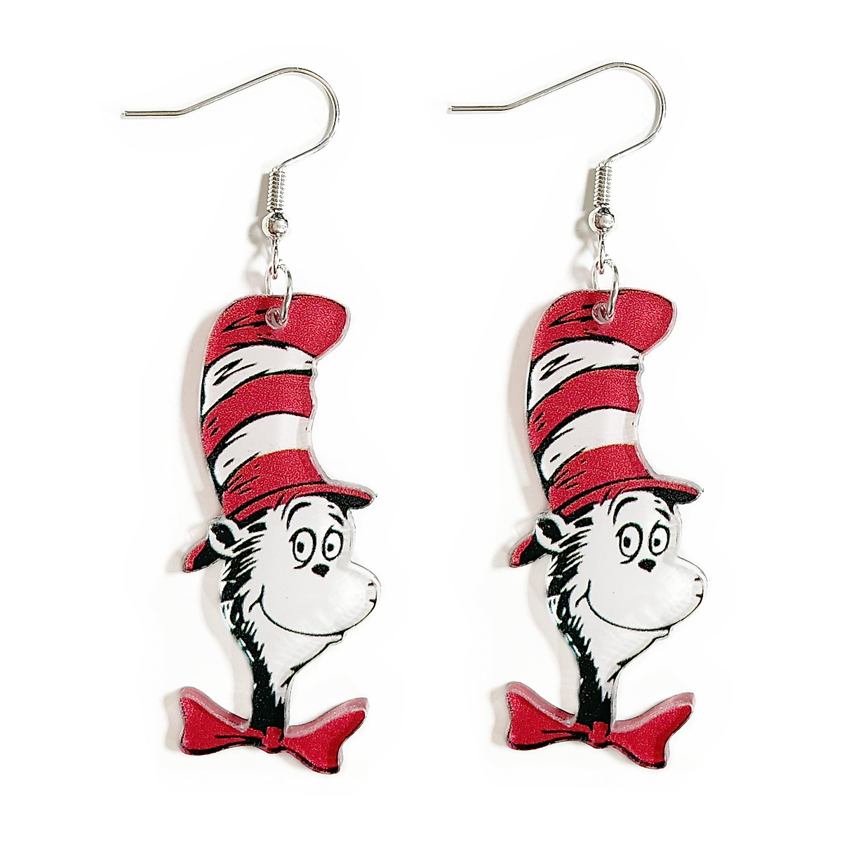 Colorful Resin Acrylic Teacher Student Dangle Earrings Cute Animal Cat Dog Elephant Earrings for Women Jewelry Back to School Gift for Teacher-Style C