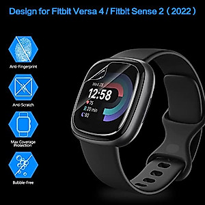 [ 6 Pack ] Compatible for Fitbit Versa 4 / Versa 3 Screen Protector, Fitbit Sense 2 / Sense Screen Protector, YMHML [Upgrade Flexible Film] Soft HD Clear Anti-Scratch Protector for Fitbit Accessories