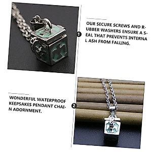 Artibetter 1pc Ashes Necklace Memorial Necklace for Men Women Necklace Mens Stainless Steel Necklaces Square Ashes Pendant Cremation Ashes Memorial Openable Pendant Chain Copper Diffuser