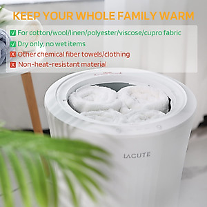 Lagute iSnug Towel Warmer, with 3-Level Timer, Warning Alarm & RGB Light, Auto Shut-Off, 5.3 Gal Heating Bucket for Bathrobe, Blanket, Ivory