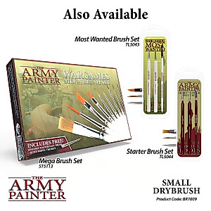 The Army Painter Wargamer: Small Drybrush - Hobby Miniature Model Paint Brush with Synthetic Toray Hair - Model Brushes & Miniature Paint Brushes for Miniature Painting The Army Painter Paint Set