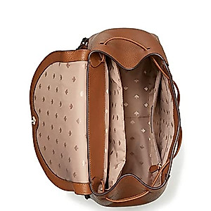 KATE SPADE LEILA LARGE FLAP BACKPACK TOTE BAG GINGERBREAD PEBBLED LEATHER