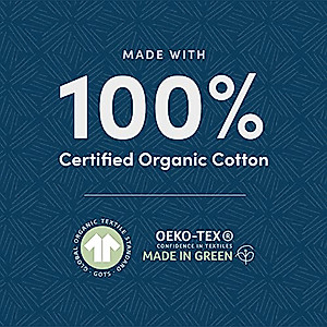 Amazon Aware 100% Organic Cotton Ribbed Bath Towels - 6-Piece Set, Taupe