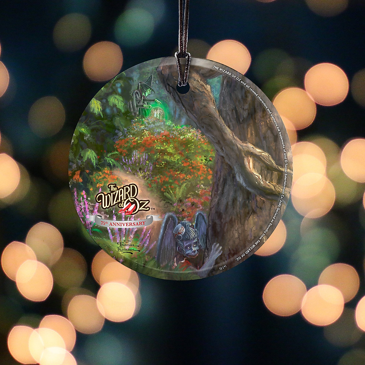 Trend Setters The Wizard of Oz – Witch and Monkey – Thomas Kinkade Studios - 3.5” Starfire Prints Hanging Glass Print Accessory - Ideal for Gifting and Collecting