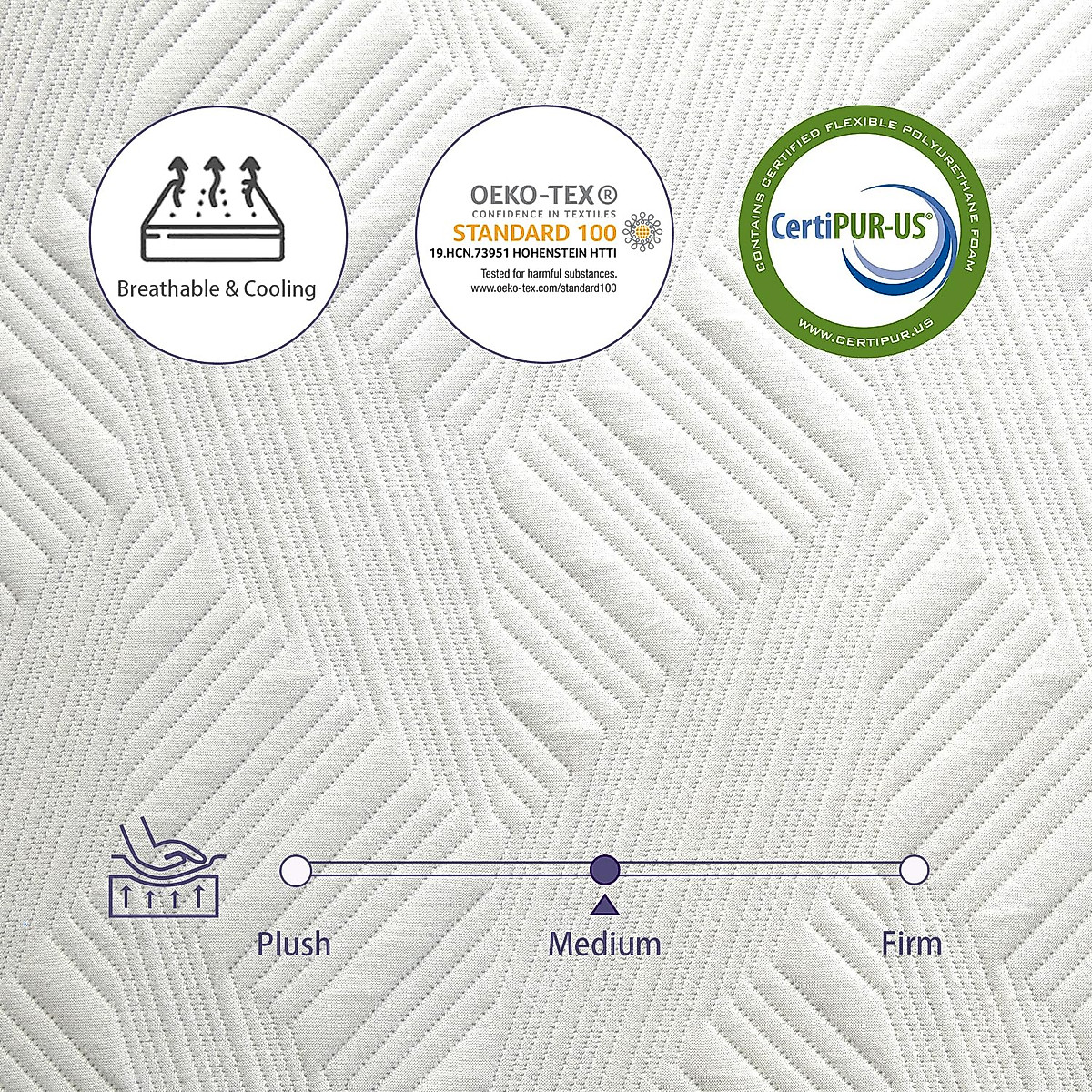 BDEUS Queen Mattress, 10 inch Gel Memory Foam Queen Size Mattress for Cool Sleep & Pressure Relief, Medium Firm Bed Mattresses, Bliss