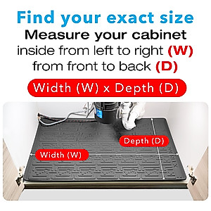Xtreme Mats - Waterproof Under Sink Mat Shelf Liner Cabinet Liner for Kitchen & Laundry Cabinets (Gray 25" 1/4 x 22 1/4) Kitchen Cabinet Shelf Protector Flexible Under Kitchen Sink Drip Tray Liner