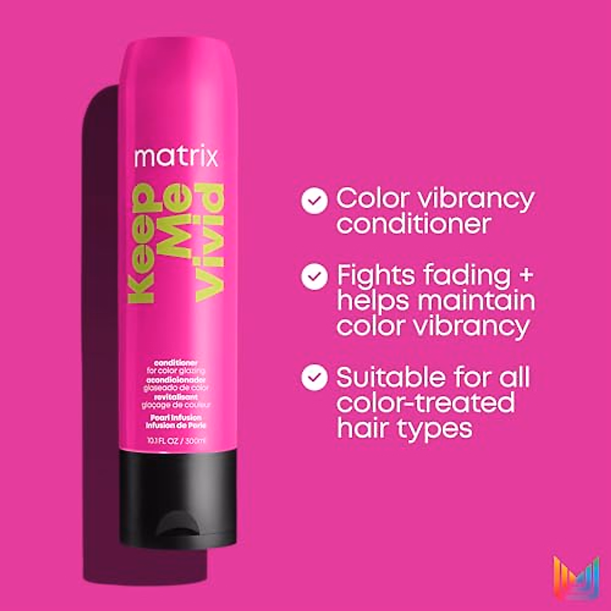 Matrix Keep Me Vivid Conditioner | Deeply Nourishes Hair, Prevents Fading & Protects Color | For Dry, Semi-Permanent and Color Treated Hair | Salon Professional Conditioner