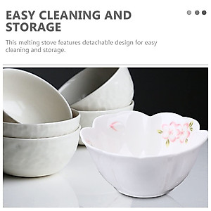 Hemoton Household Chocolate Fondue 1 Set Chocolate Melting Pot Ice Cream Ceramics Gadgets White Chocolate Melting Stove