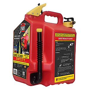 Surecan 5 Gallon Container Type II - Rotating Spout, Self-Venting, & Spill Free, Ideal Large Five Gallon Safety Storage Can (Red, SUR5SFG2)