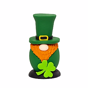ANLEMIN Handmade Gnome, St. Patrick's Day Gnomes Decorations, Holiday Gnome Figurine Decor Table Ornament, Garden gnome Statue, Irish Gnome Gifts for Lucky Shop (A)