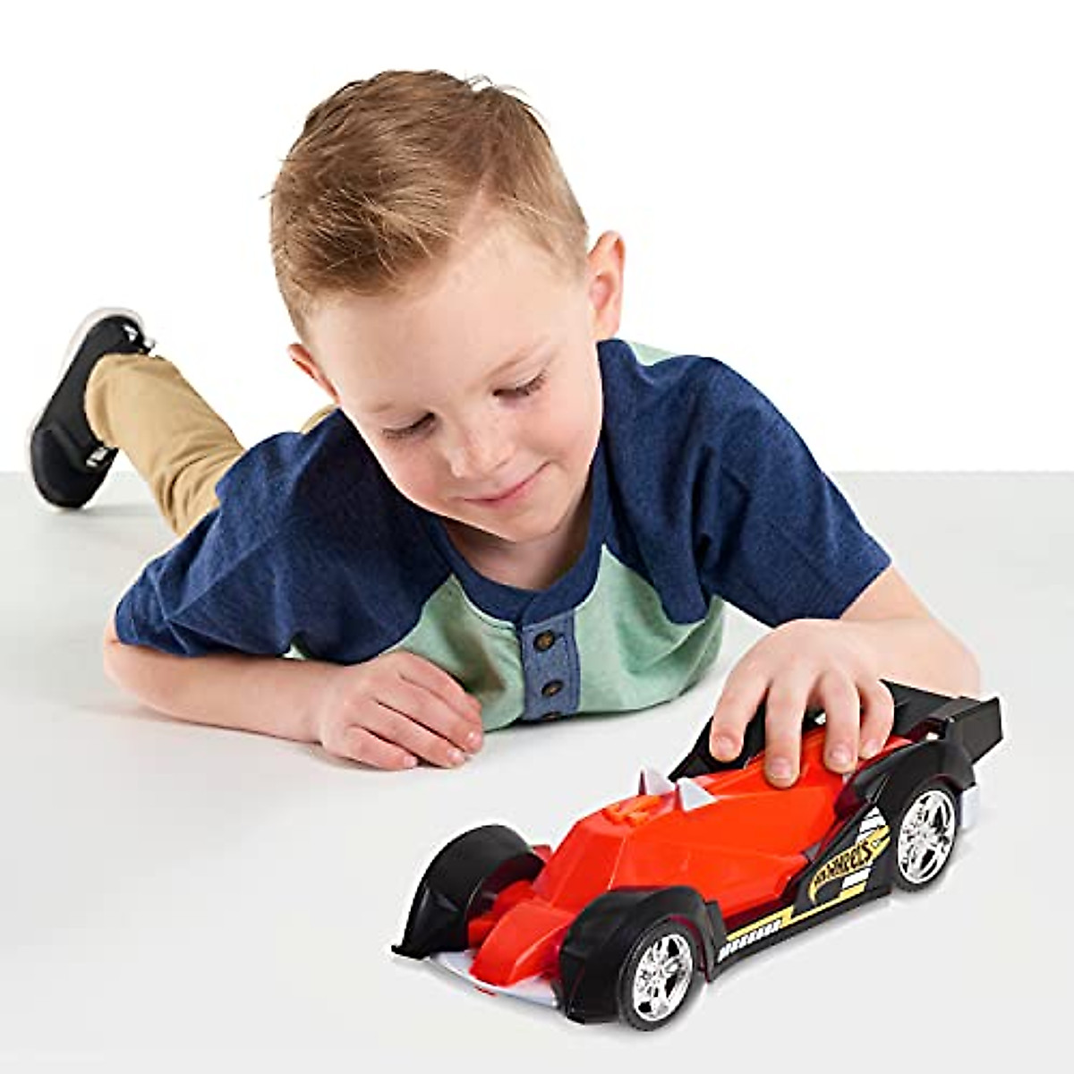 Hot Wheels Color Crashers Hi-Tech Missile, Motorized Toy Car with Lights & Sounds, Red, by Just Play