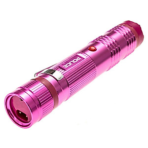 POLICE M12 Aluminum Stun Gun with LED Flashlight, Pink