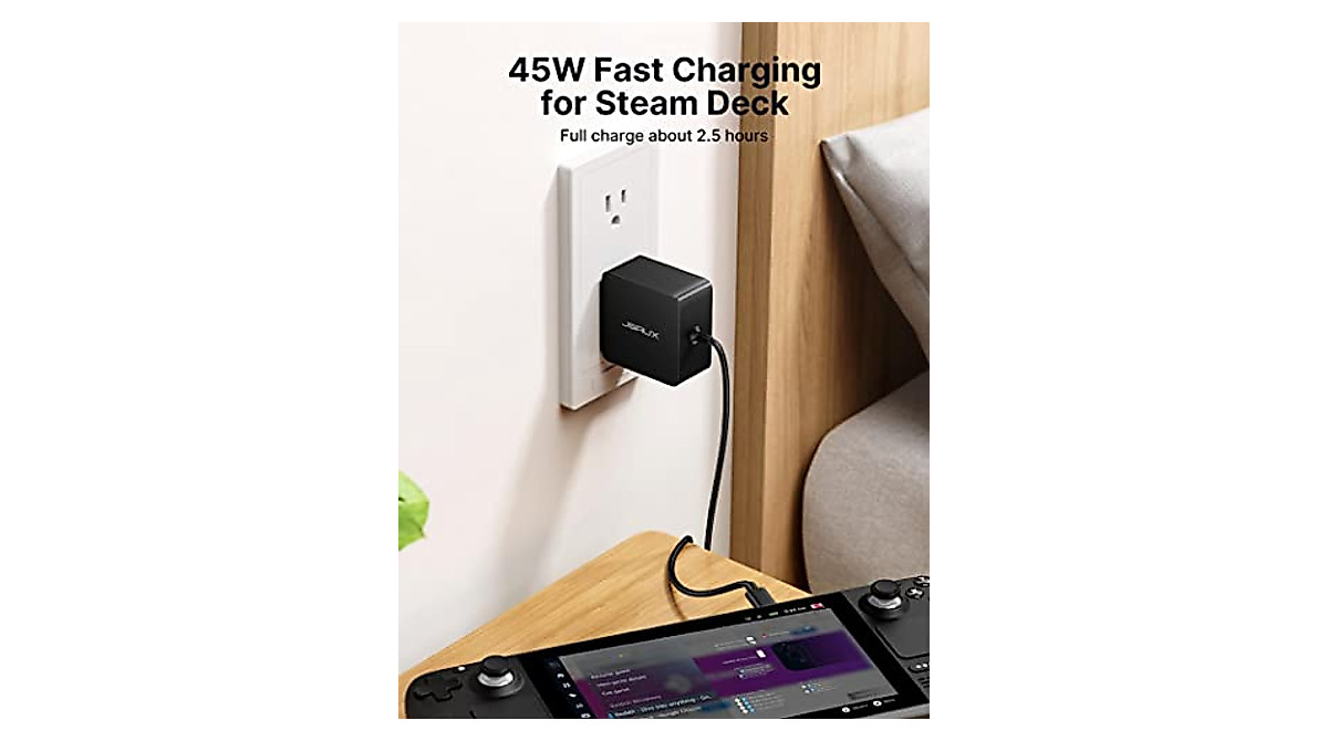 45W USB-C Power Charger for Steam Deck & More | JSAUX Fast Charging
