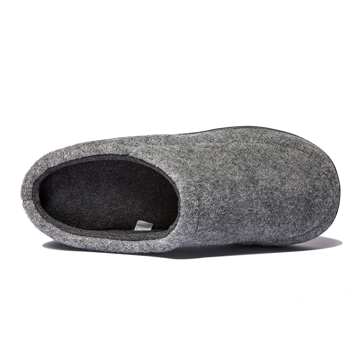 NewDenBer Men's Cozy Memory Foam Slippers Soft Felt Wool Slip on Indoor Outdoor Clog House Shoes (10-10.5 D(M) US, Grey)