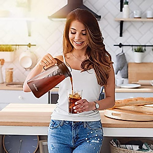 Mueller Cold Brew Coffee Maker, 2-Quart Heavy-Duty Tritan Pitcher, Iced Coffee Maker and Tea Brewer with Easy to Clean Reusable Mesh Filter