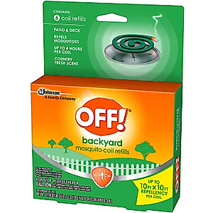 OFF! Backyard Mosquito Repellent Coil Refills, Perfect for Outdoor Patios Country Fresh Scent, 6 Count