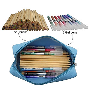 Enyuwlcm Canvas Stationery Cute Pencil Case for Teen Girls Simple Pencil Pouch for School Cosmetic Bag for Purse Yellow