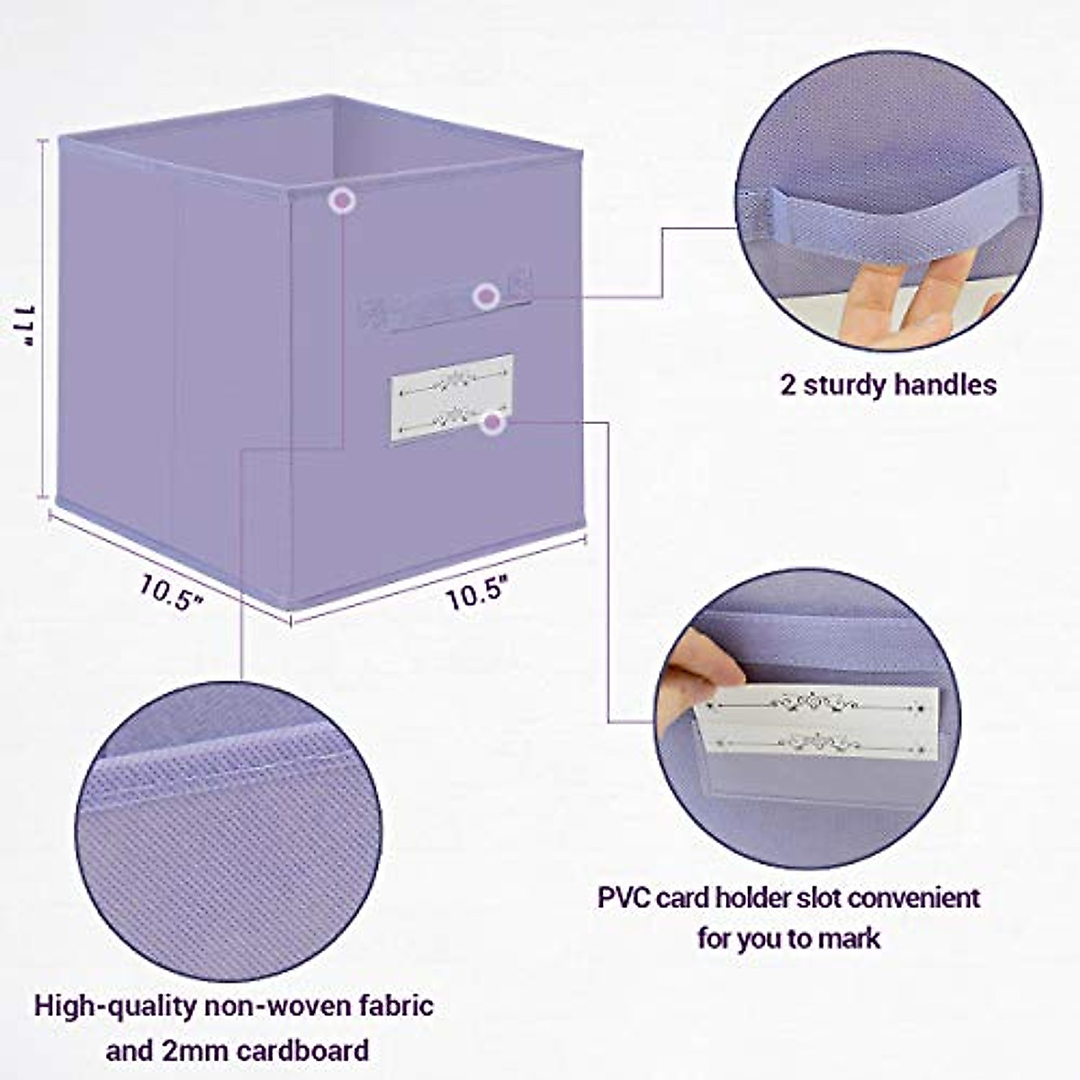 Kids Toy Box, Cube Storage Bins 11x11 Set of 8, Fabric Collapsible Foldable Cloth Storage Baskets Shelf Organizer for Clothes,Closet,Office,Bedroom,Free Label Card with Bigger Label Window 4 Colors